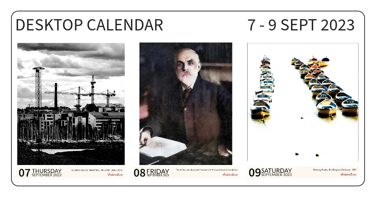 Desktop Calendar : Helsinki Burns Boats – alanburnett.com